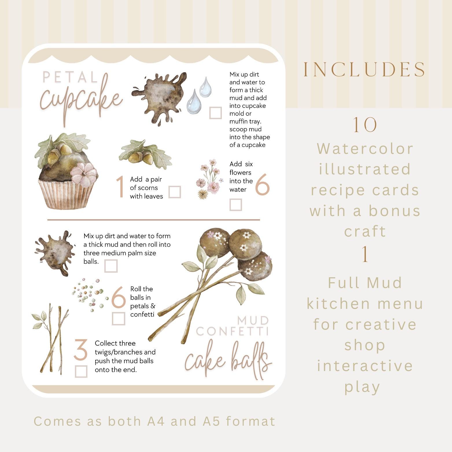 Learning and Play Printable: Outdoor Mud Kitchen Recipes and Counting ...