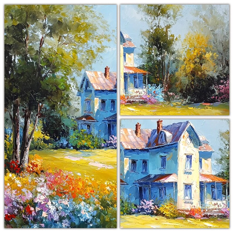 Custom House Portrait Oil Painting | Hand-painted Home Art ...