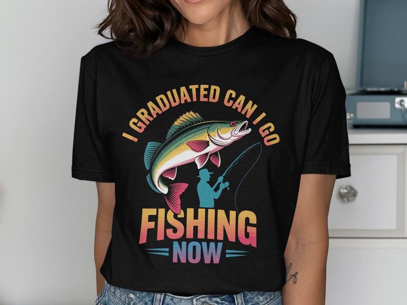 Graduation Fishing PNG, Funny Graduate Angler Sublimation Design ...
