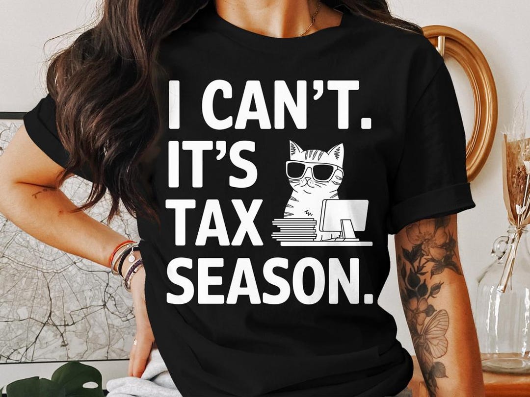 Tax Season Humor PNG, Funny Cat Illustration, Workload Stress Digital ...