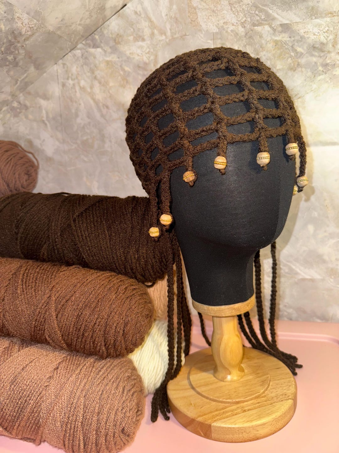 Mesh Crochet Skull Cap • Mesh Cap With Strings - Etsy