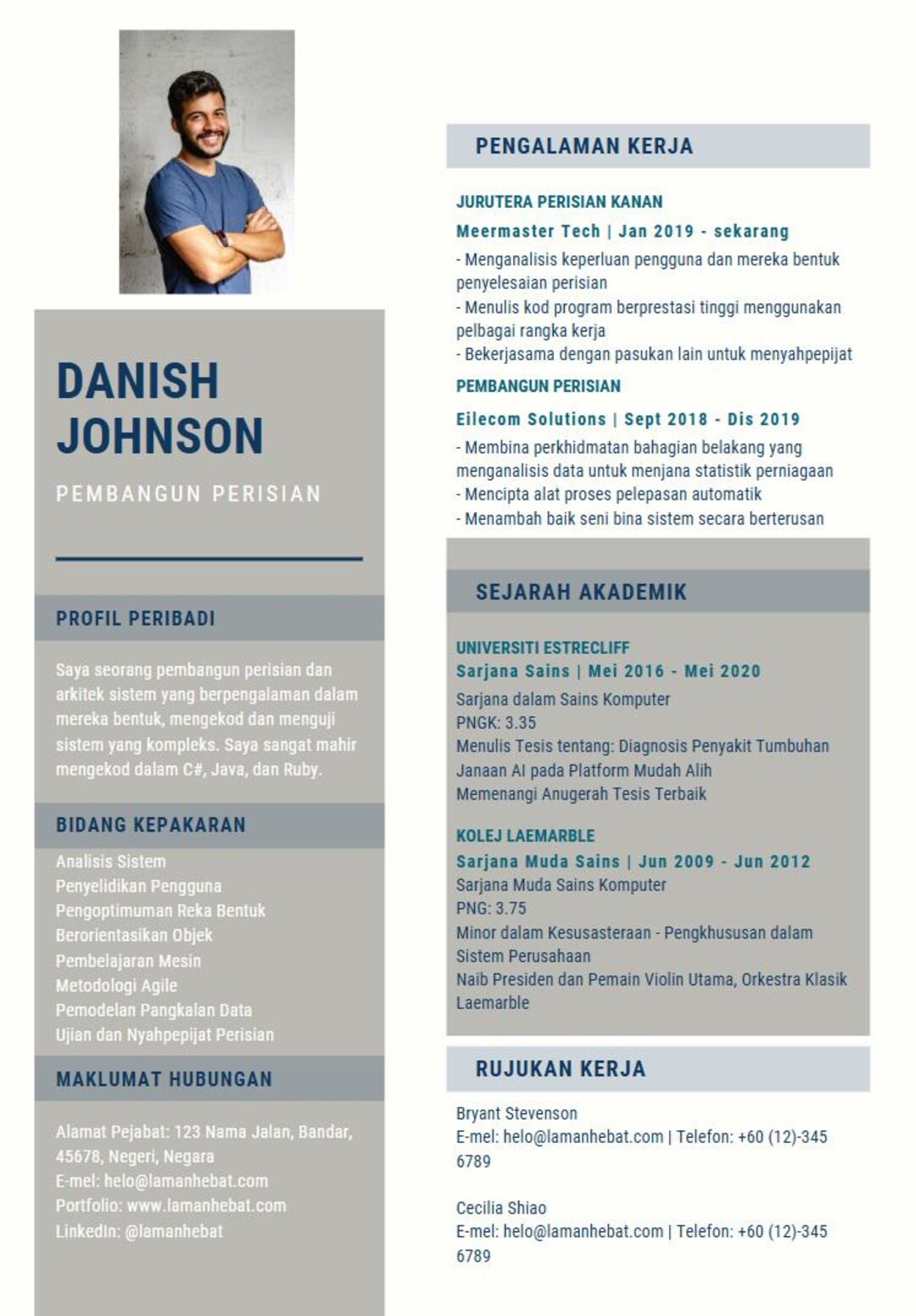 Simple Resume Template PDF Format CV Resume for Professional Resume - Etsy