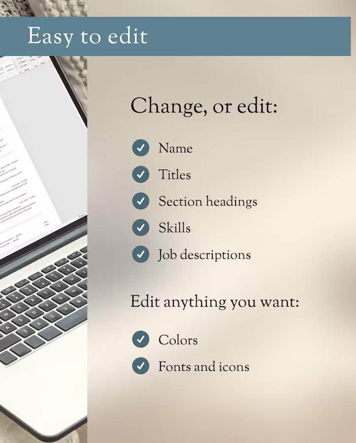 Simple Resume Template PDF Format CV Resume for Professional Resume - Etsy