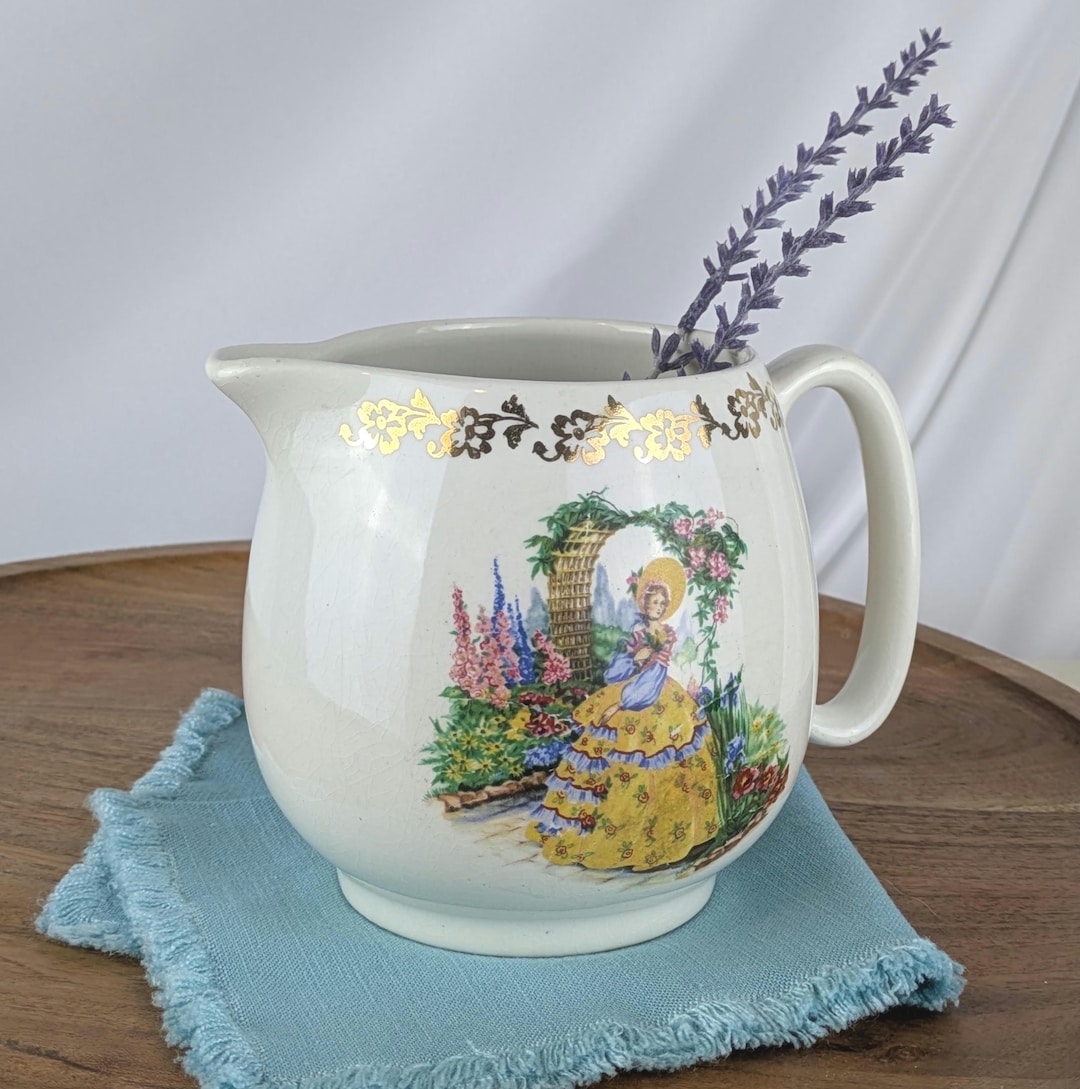 Vintage Lord Nelson Ceramic Crinoline Lady Milk Jug, England Art Deco ...