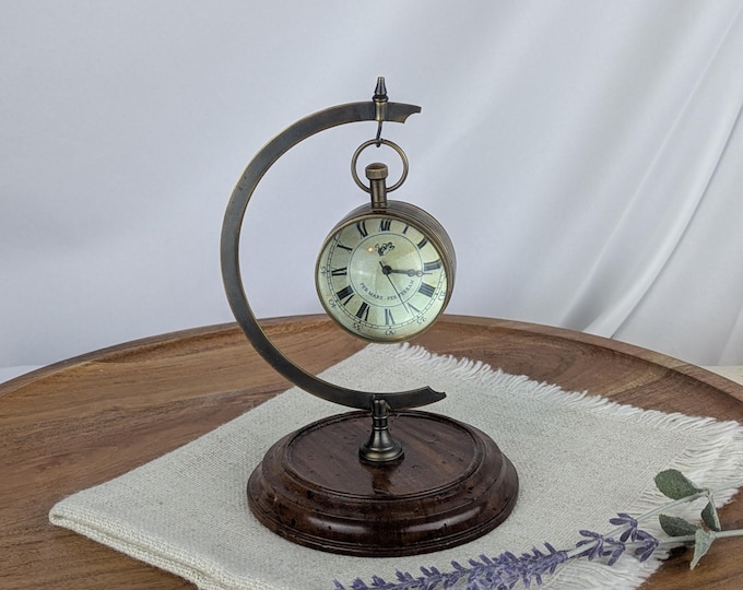 Brass Encircled Eye of Time Desk Clock, per Mare | per Terram "by Sea ...