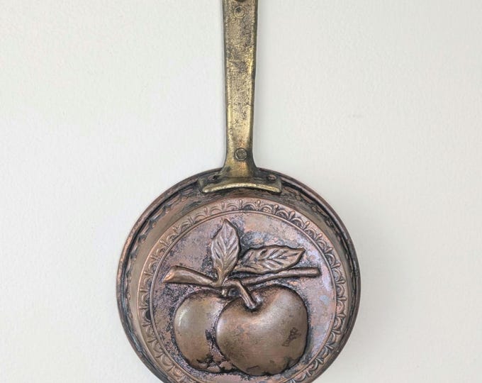 Small Copper Skillet Embossed With Fruit, Vintage Copper Apple Wall ...
