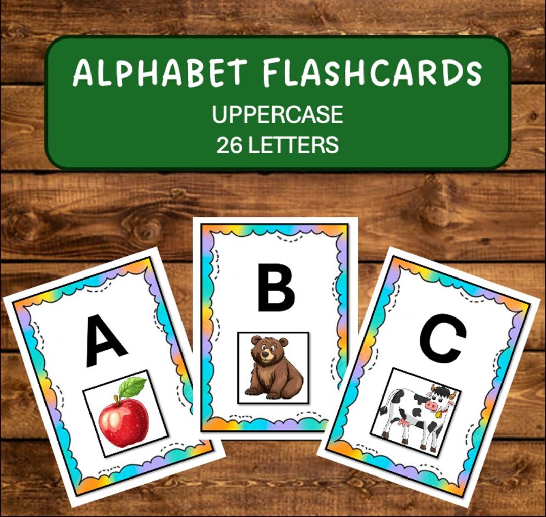 PRESCHOOL ALPHABET FLASHCARDS - Etsy