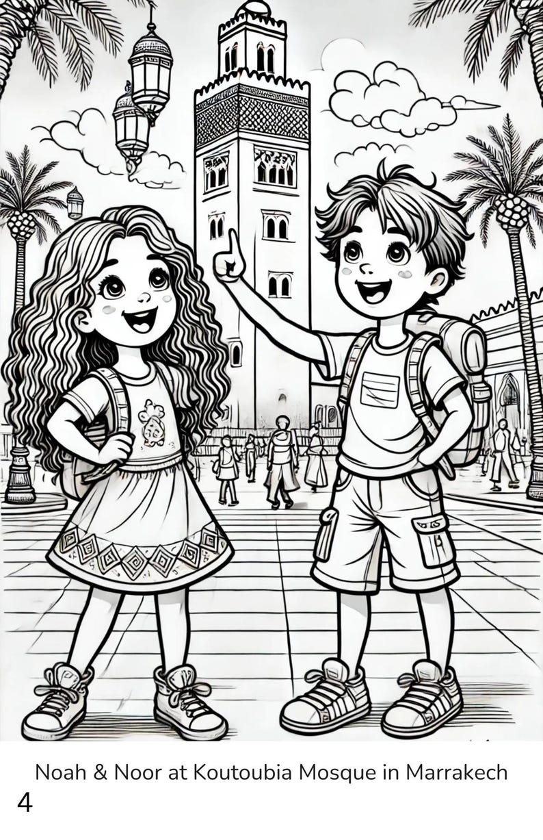 Noah and Noor in Morocco - Fun Kids Coloring Book PDF | Explore Morocco ...