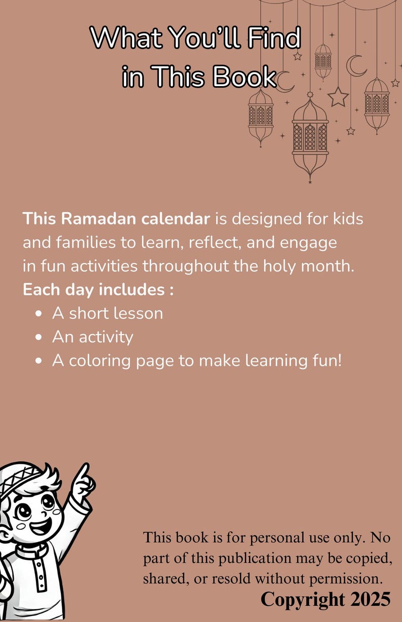 30 Days Ramadan Activity Book – Islamic Learning & Kids Coloring Pages ...