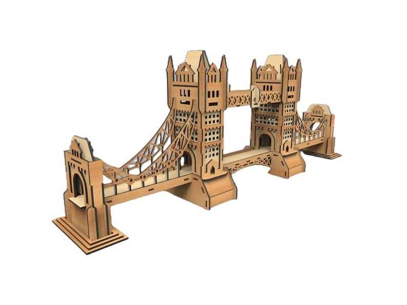 Tower Bridge 3D Laser Cut File | CDR Wooden Puzzle | London Bridge CNC ...