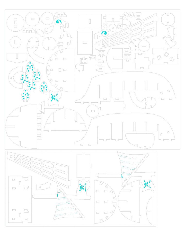 One Piece Going Merry Ship CDR Vector File - Pirate Ship Laser Cut ...