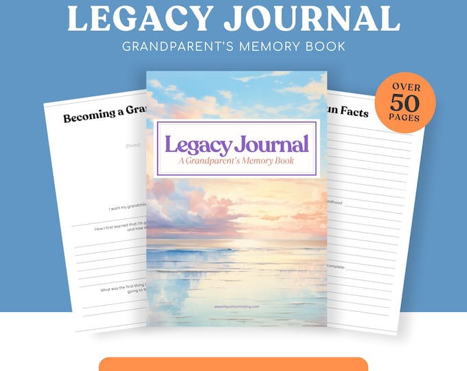 Grandparent Legacy Journal Printable | Life Story Memory Book | Digital ...