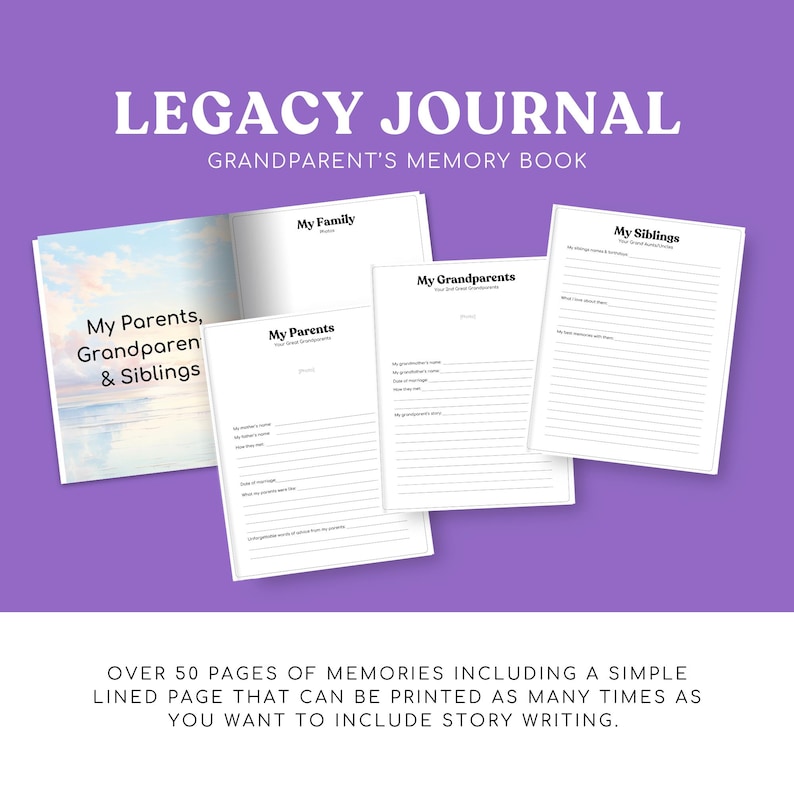 Printable Legacy + End-of-life Planner Bundle | Grandparent Memory ...