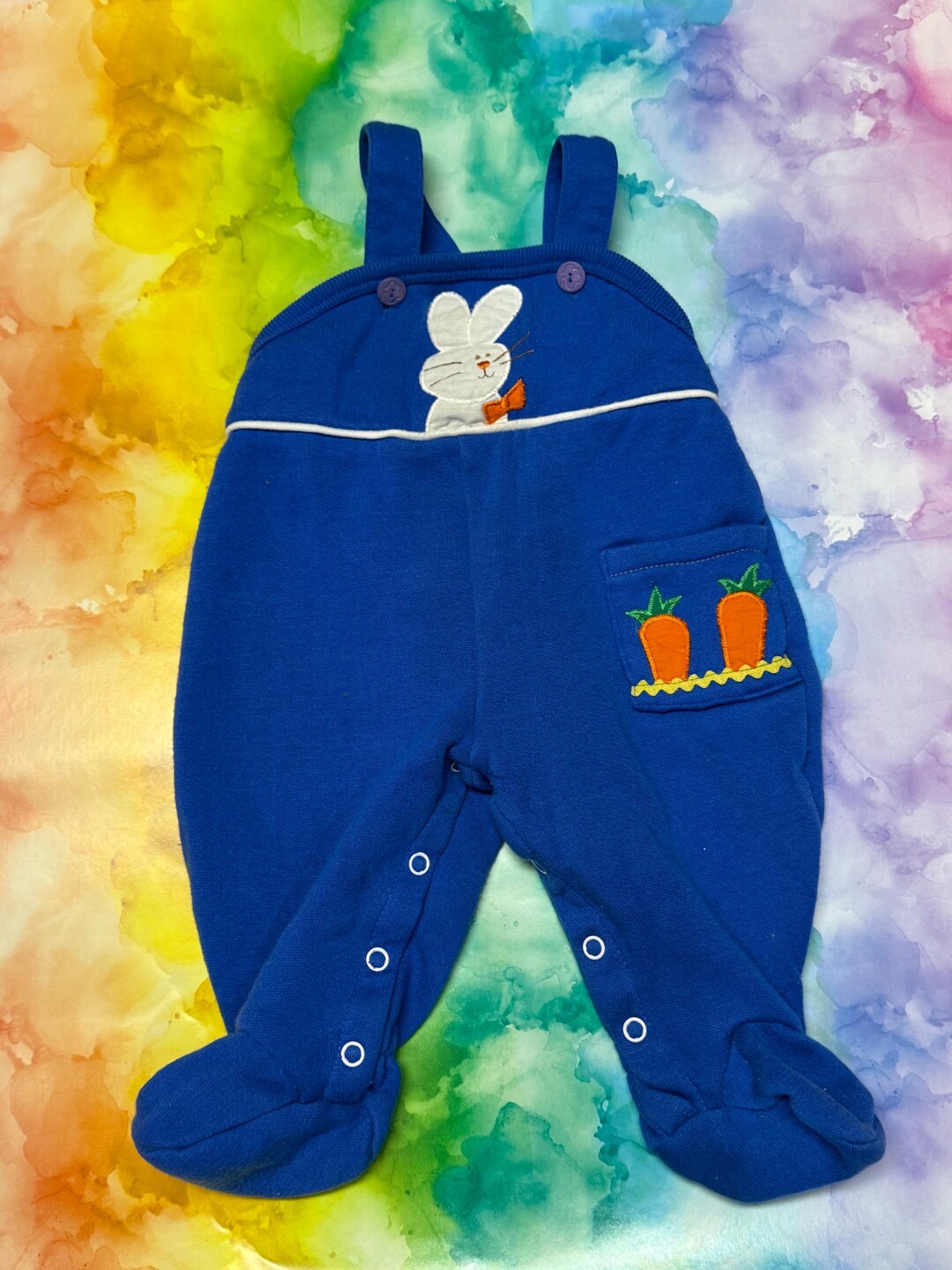 Vintage Fleece Overalls With Easter Bunny and Carrots Appliqué. - Etsy