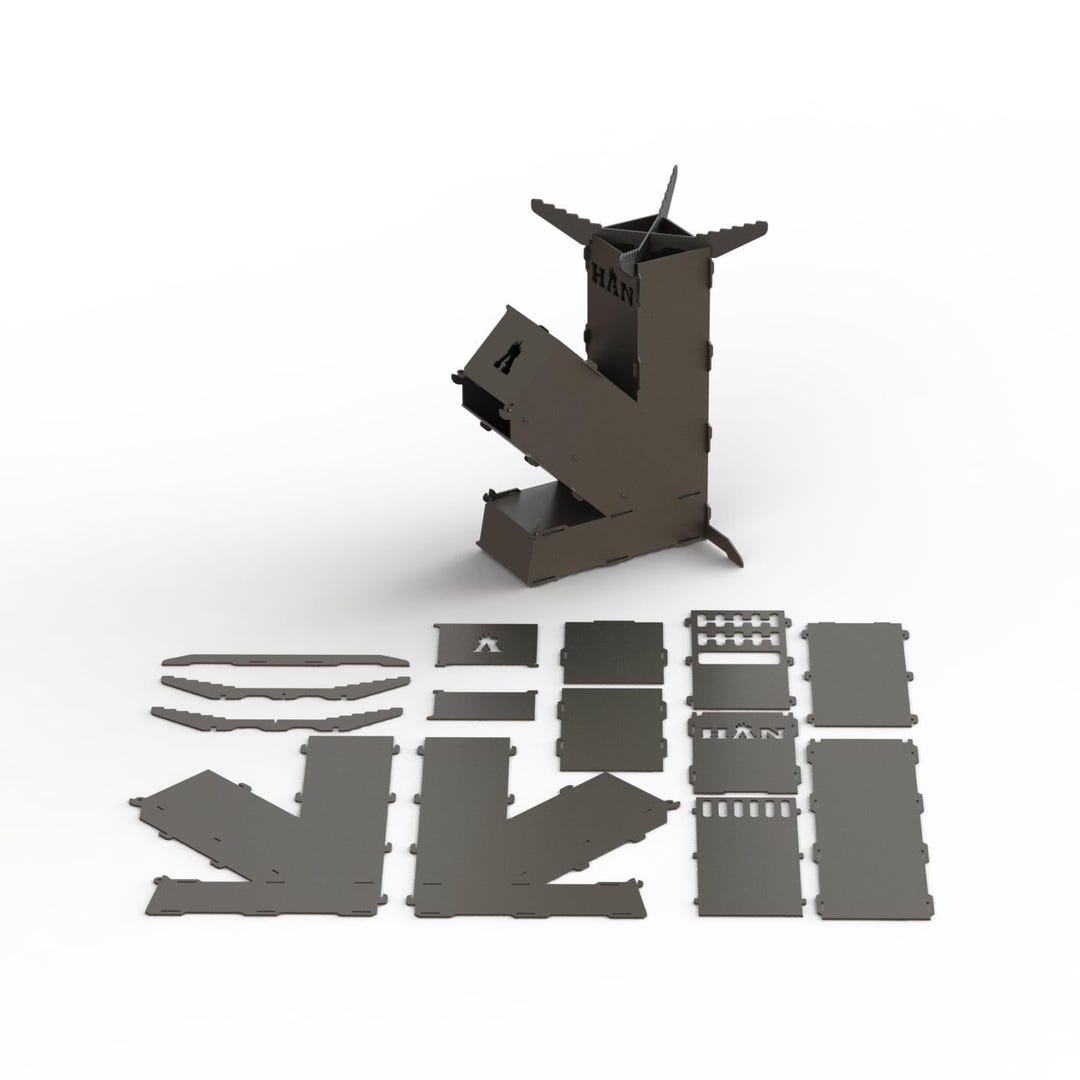 Portable Rocket Stove DXF File: CNC Laser Cut Metal Design (digital ...