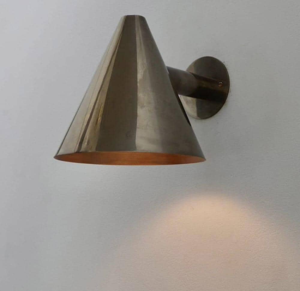 Modern Brass Cone Wall Sconce – Downlight Fixture in Handcrafted Metal ...