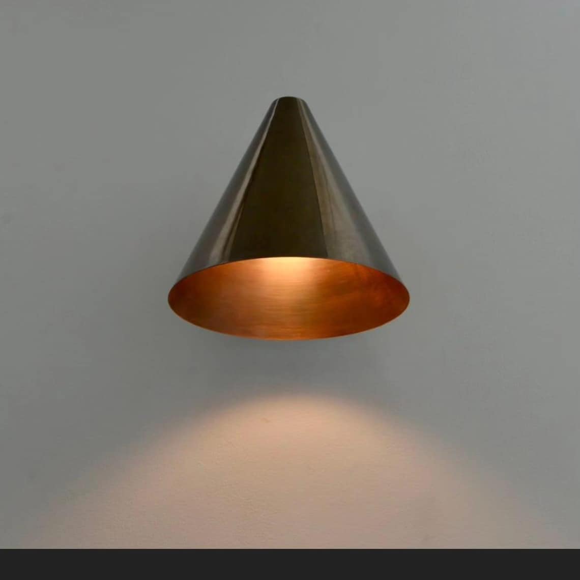Modern Brass Cone Wall Sconce: Handcrafted Downlight Fixture - Etsy