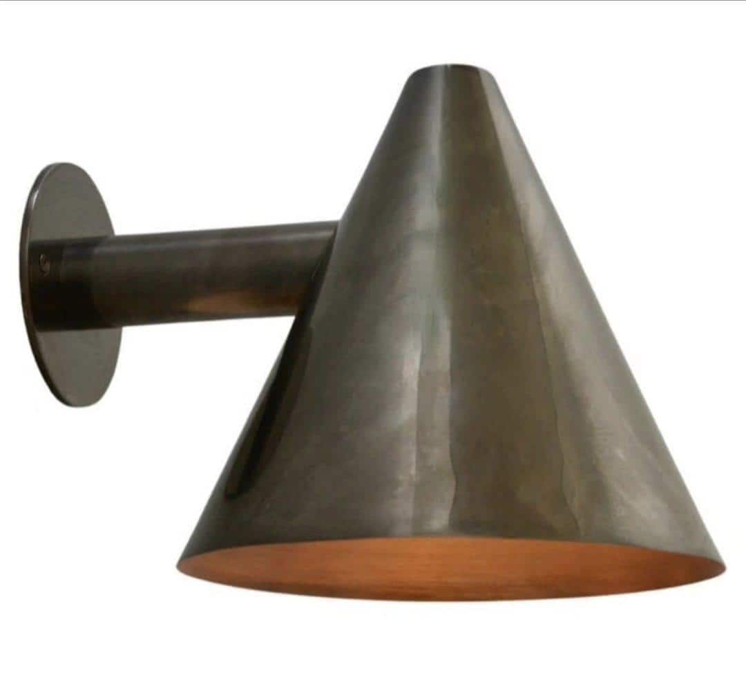 Modern Brass Cone Wall Sconce – Downlight Fixture in Handcrafted Metal ...