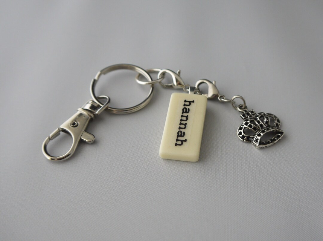 Custom Name Key Chain Custom Word Key Chain Mini Domino With - Etsy