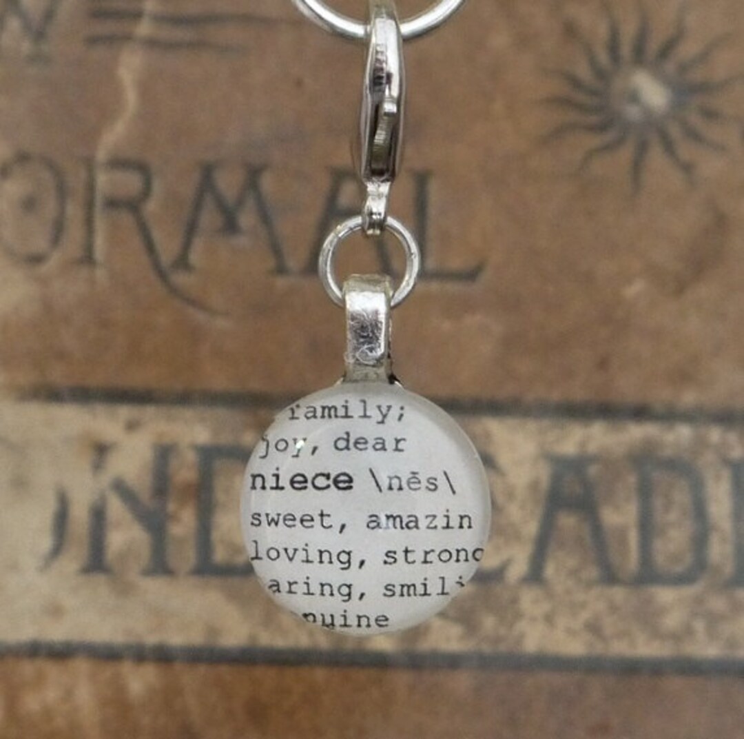 Niece Word Clip-on Charm Antique Vintage Look Gift by Kristin Victoria ...