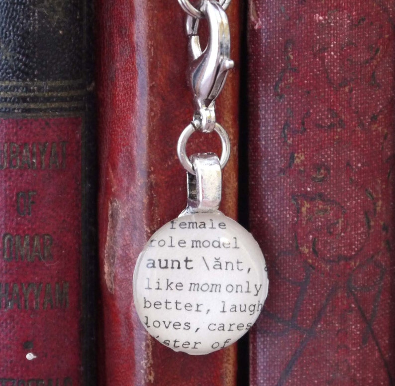 Aunt Dictionary Word Clip-on Glass Gem Vintage Look by Kristin Victoria ...