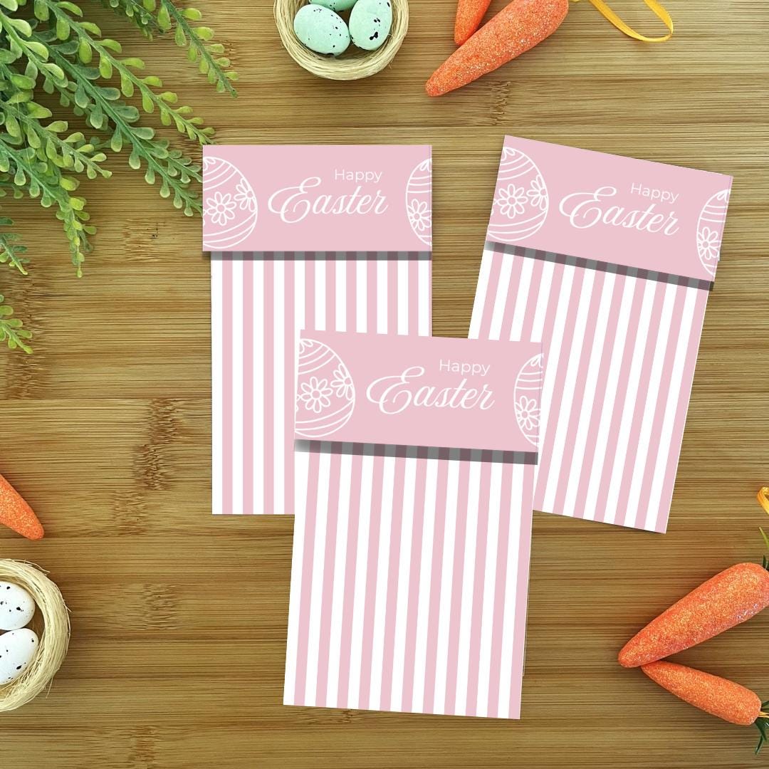 Pink Stripe Easter Cookie Card | Digital PDF Download | 3 Cookies Short ...