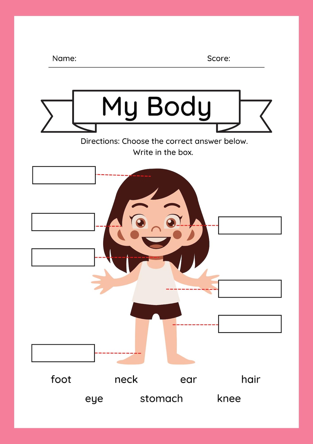 Preschool Easy and Fun Body Parts Learning Activity - Etsy