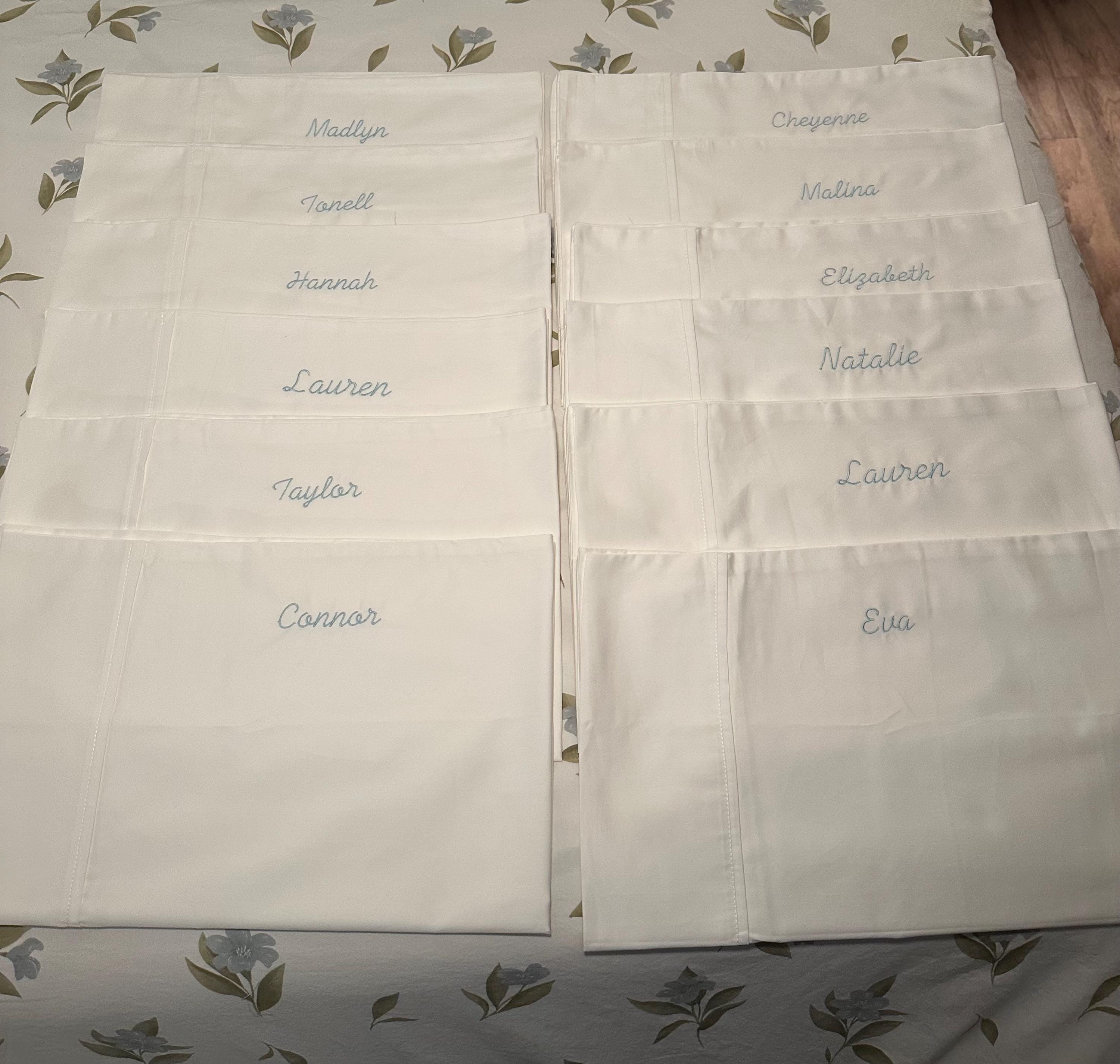 Custom Embroidered Pillowcase - Standard/queen - Etsy