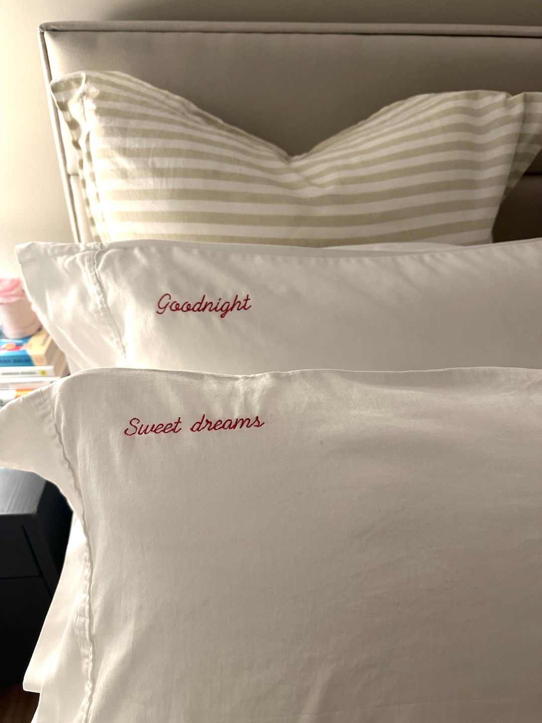 Custom Embroidered Pillowcase - Standard/queen - Etsy