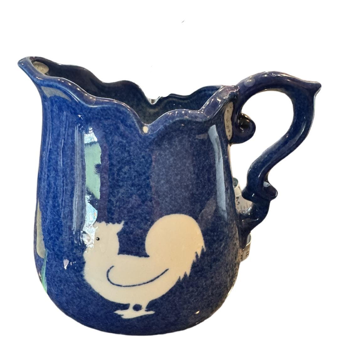 Calico China Blue Rooster Pitcher - Etsy