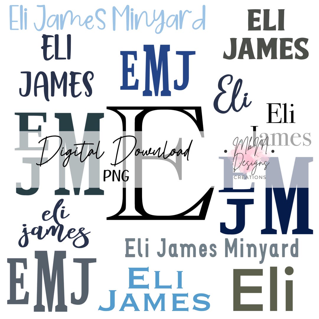 Custom Name Monogram PNG | BLANKET PNG | Boy Name Clipart | Digital ...