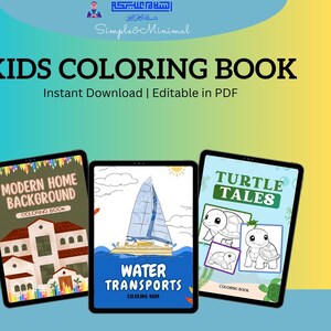 Bundle 5: 3 in 1 Kids Coloring Book Printable PDF | Editable Learning ...