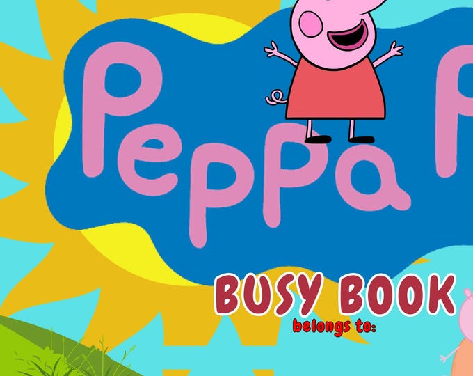 Printable PP Pig Busy Book Printable Montessori Toddler Activity Book ...