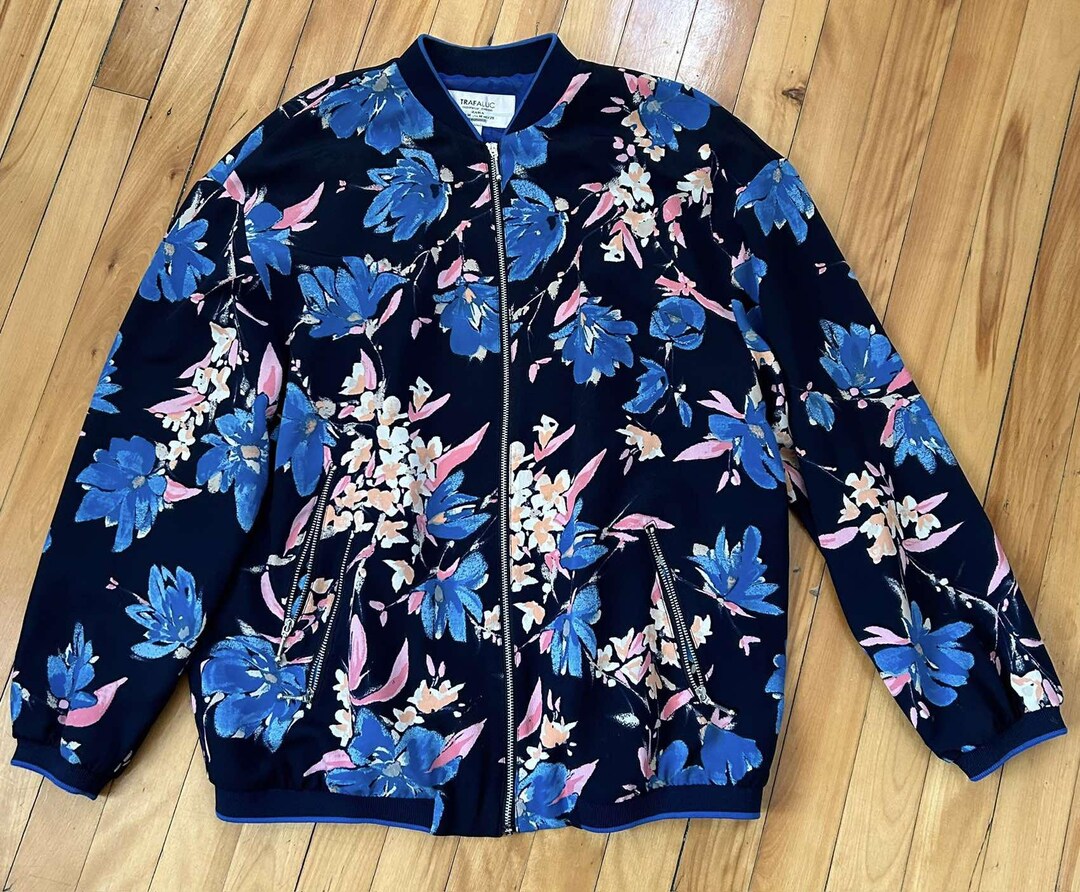 Bomber Jacket - Zara Floral Jacket - Floral Aviator Jacket - Medium - Etsy
