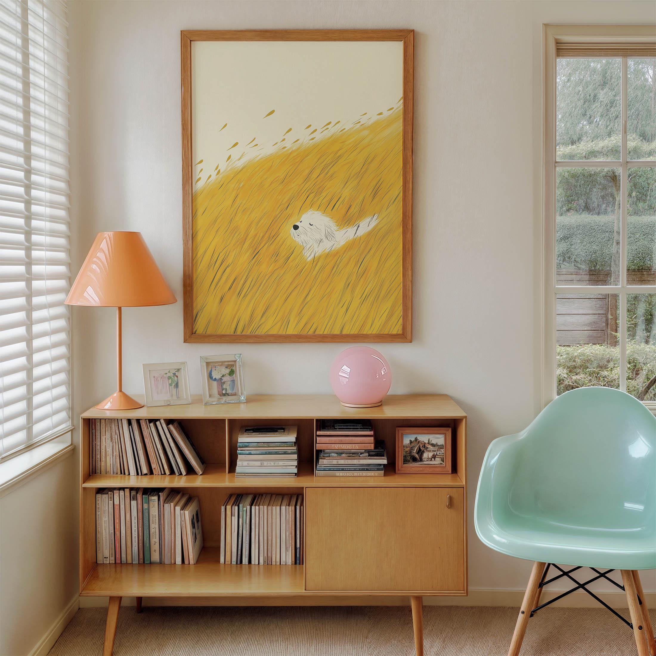 Breezy Dog in Nature Print - Kids Room Printable Artwork, Colorful ...