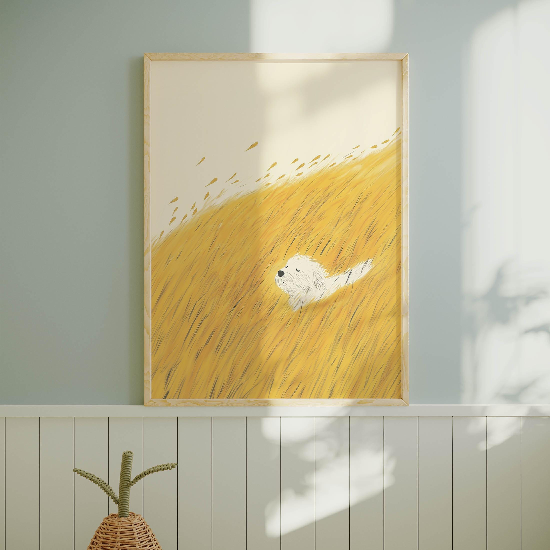 Breezy Dog in Nature Print - Kids Room Printable Artwork, Colorful ...