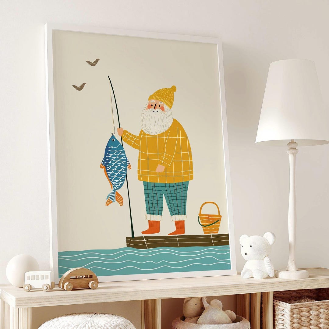 Kids Wall Art Printable - the Old Seaman - Retro Playroom Prints ...