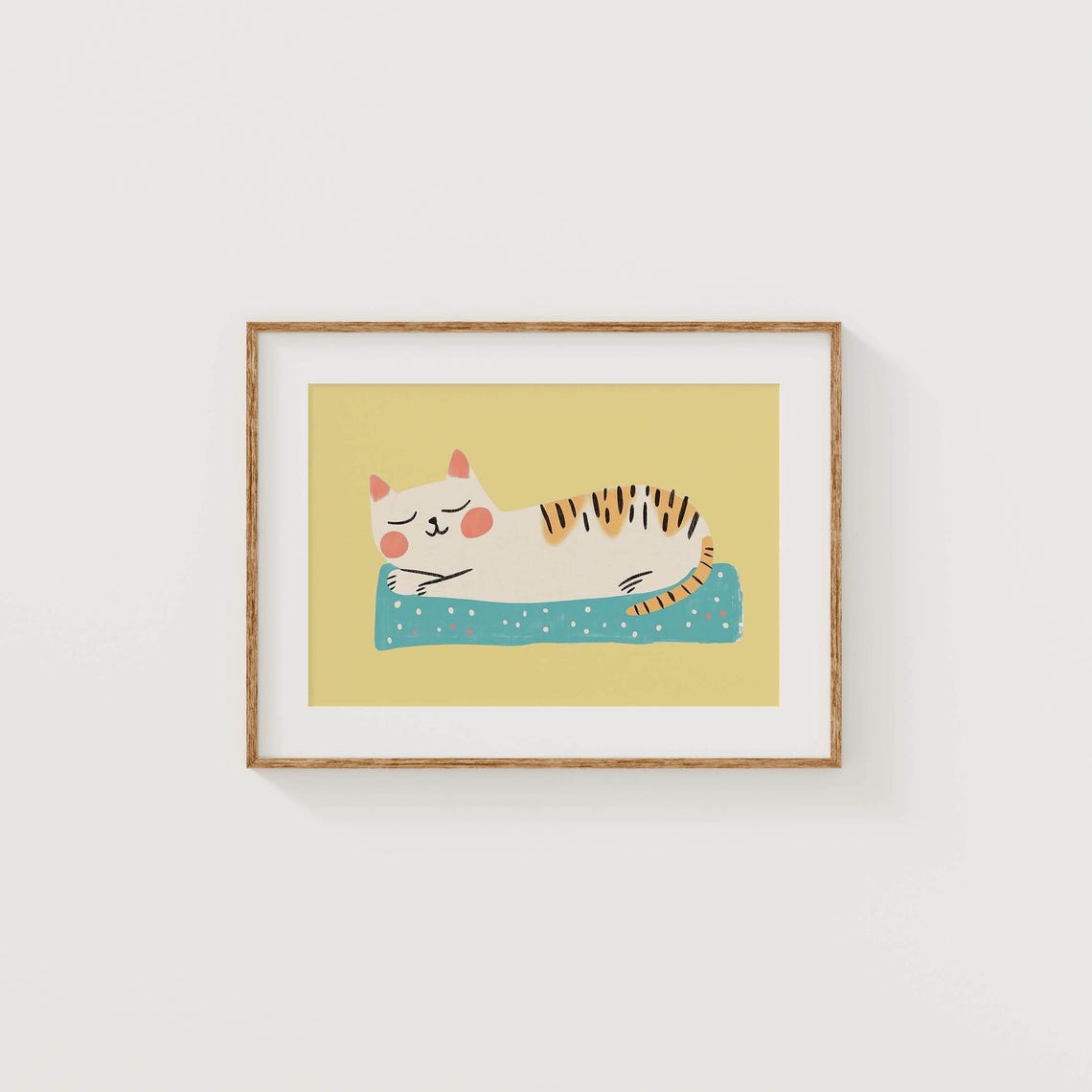 Sleepy Cat Print - Animal Nursery Art, Digital Download Artwork for a ...