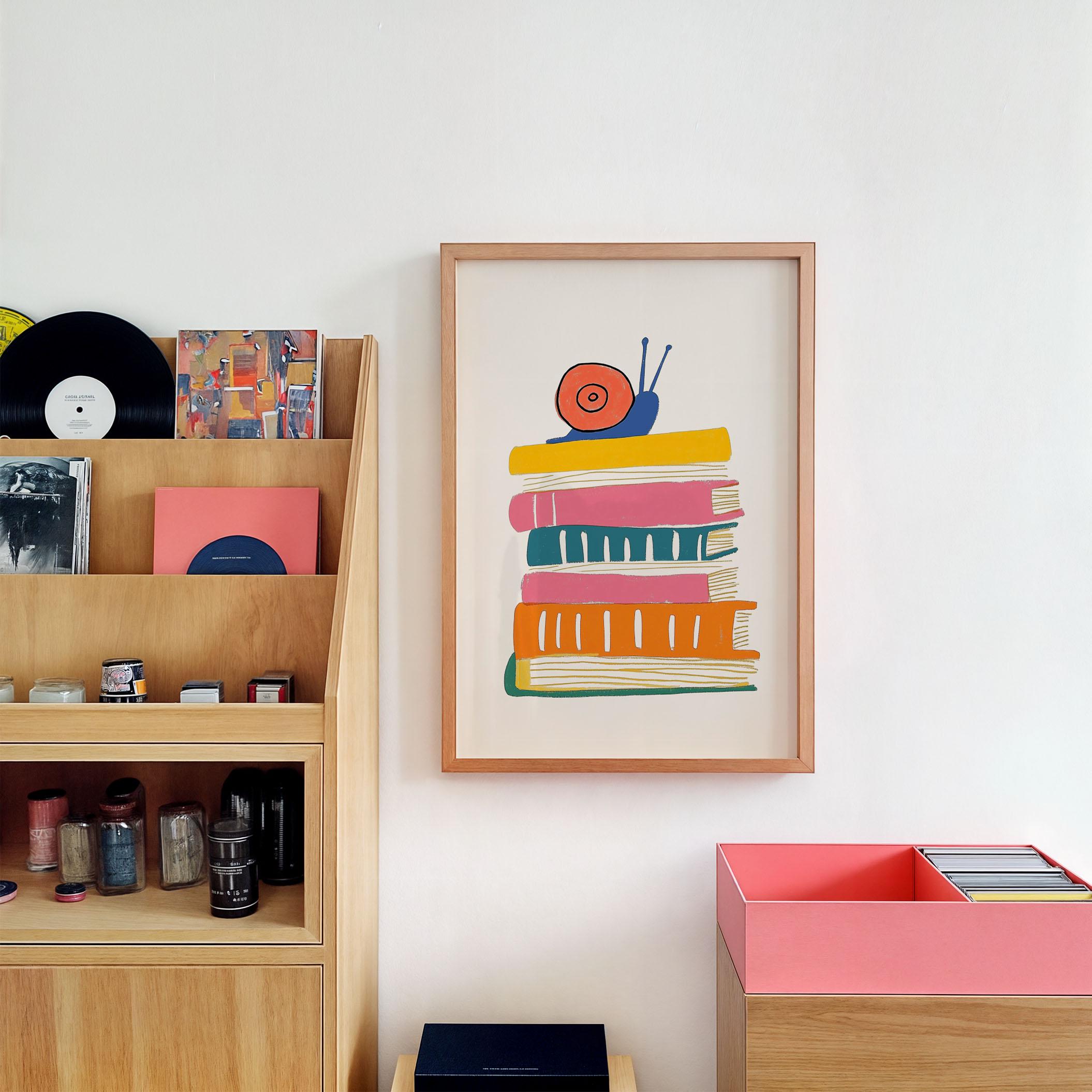 Whimsical Reading Snail Poster - Kids Wall Art Printable, Nursery ...