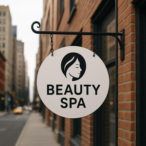 Storefront Metal Blade Sign | Custom Logo, Salon & Spa Decor - Etsy