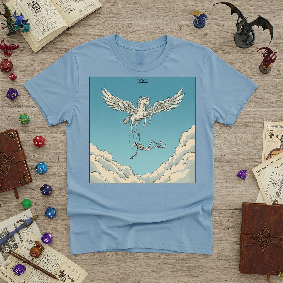 Pegasus Skydiving - D20, RPG, Skeleton, Mythical, Gift for Gamer, Sky ...