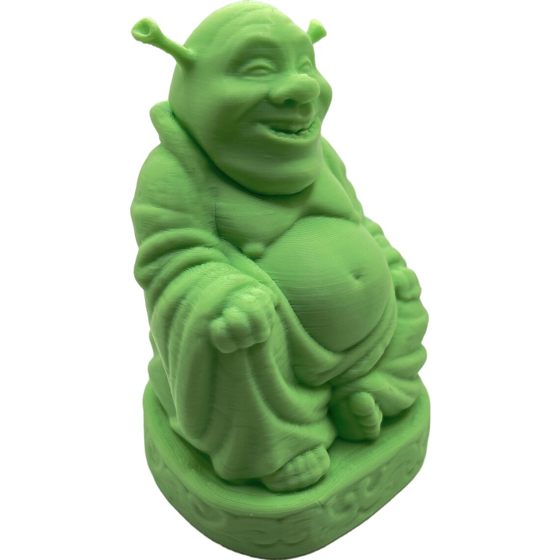 3D Print Shrek Buddha Statue, Whimsical Green Sculpture for Relaxation ...