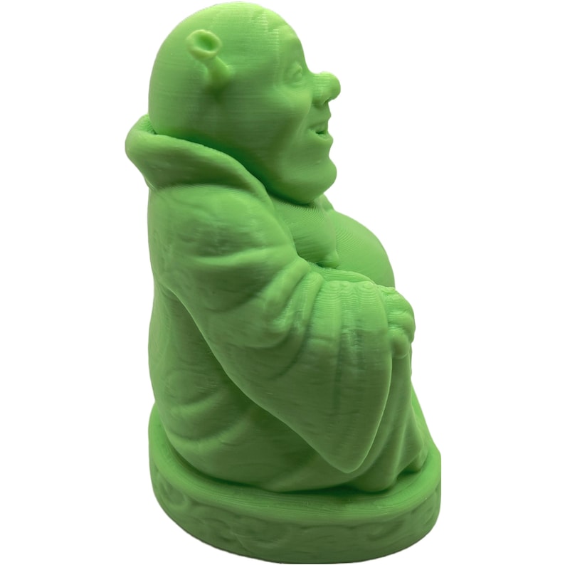 3D Print Shrek Buddha Statue, Whimsical Green Sculpture for Relaxation ...