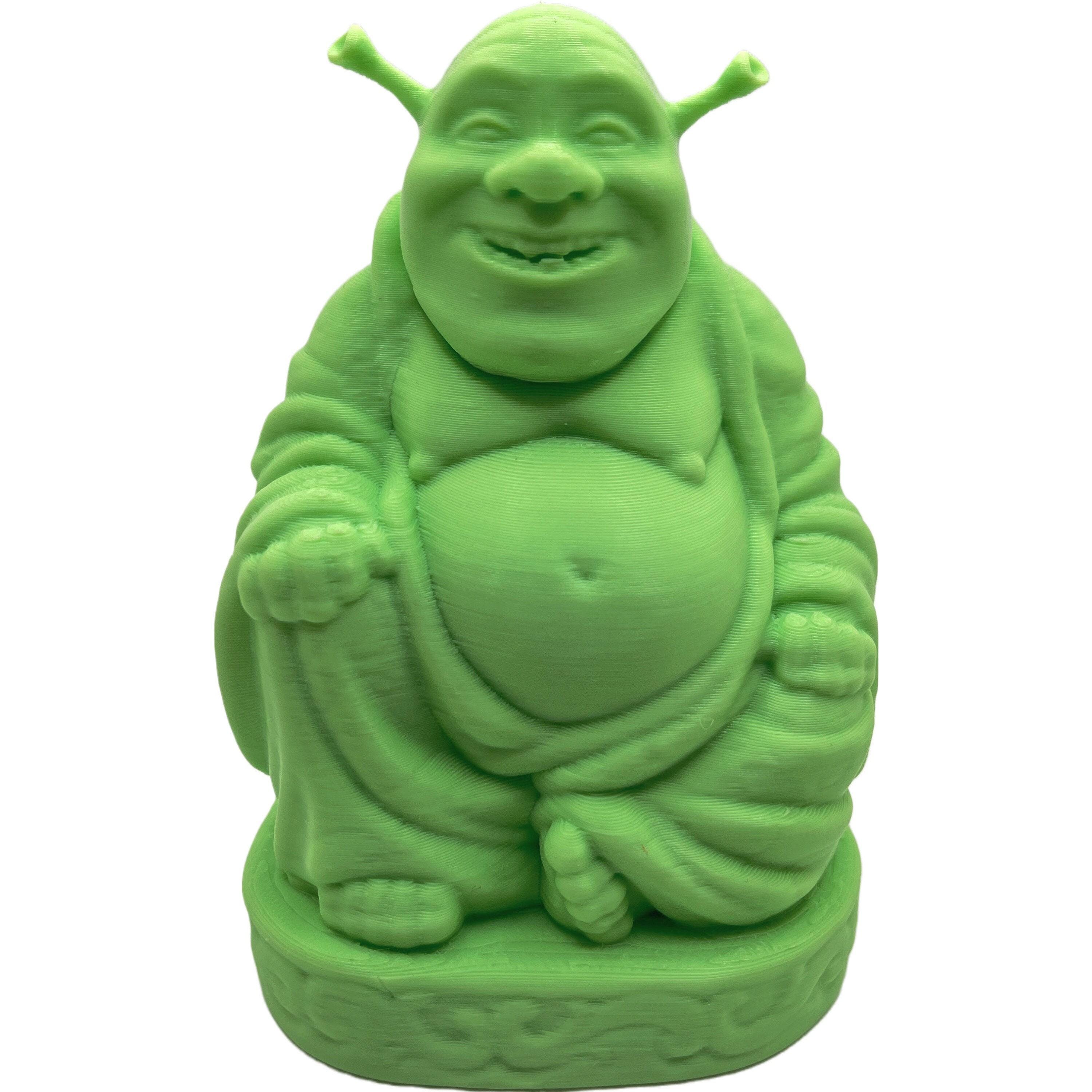 3D Print Shrek Buddha Statue, Whimsical Green Sculpture for Relaxation ...