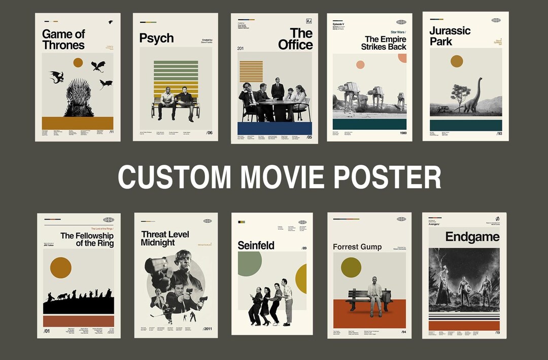 Custom Movie Poster, Midcentury Modern Art, Wall Art (digital Download ...