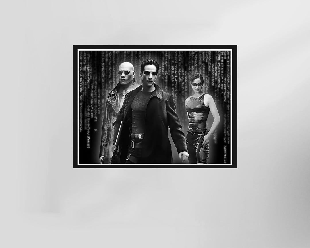 The Matrix Movie Poster, Iconic Black and White Retro Wall Art ...