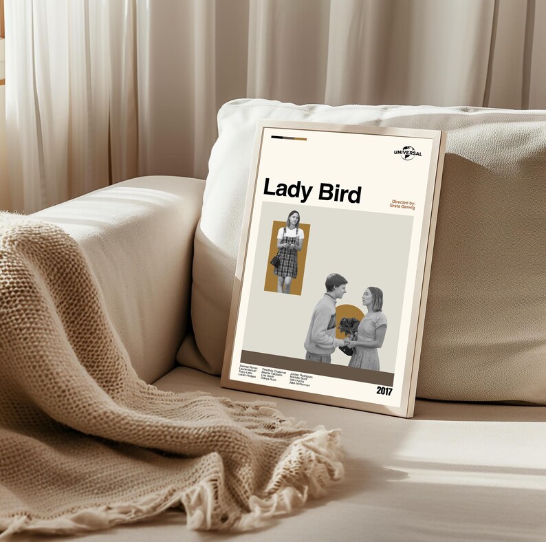 Lady Bird Movie Poster: Mid-century Modern Minimalist Art Print - Etsy