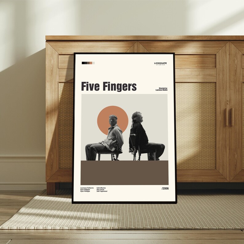 Five Fingers Poster / Film Poster / Midcentury Modern Art / Minimalist ...
