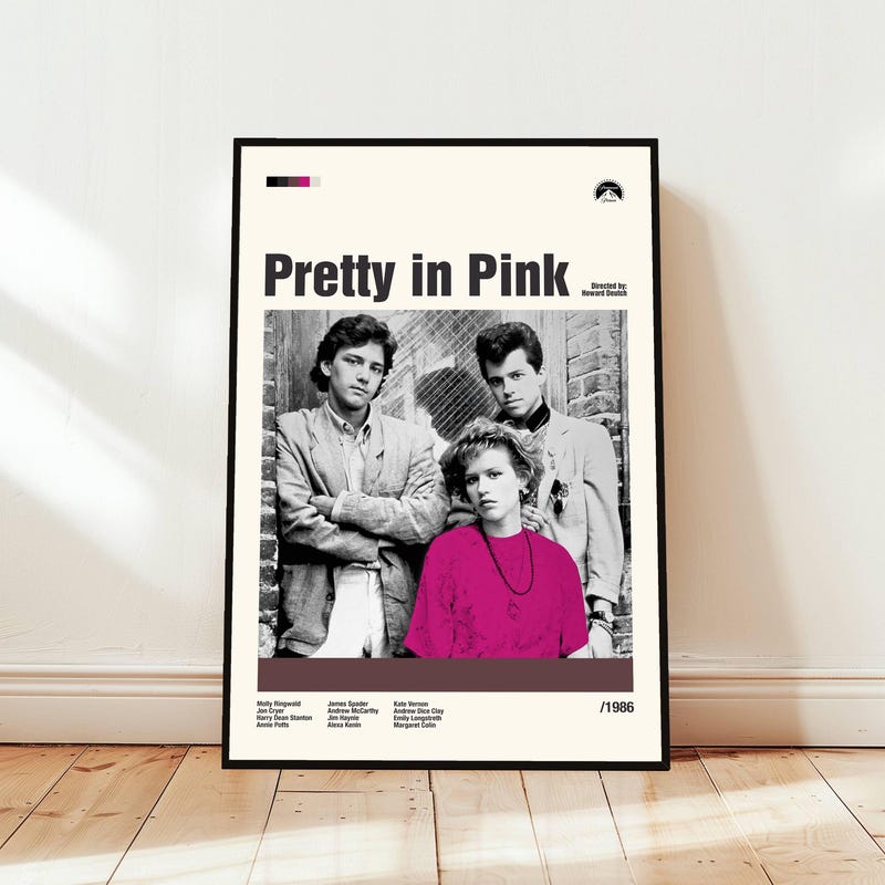 Minimalist Pretty in Pink Movie Poster - Etsy