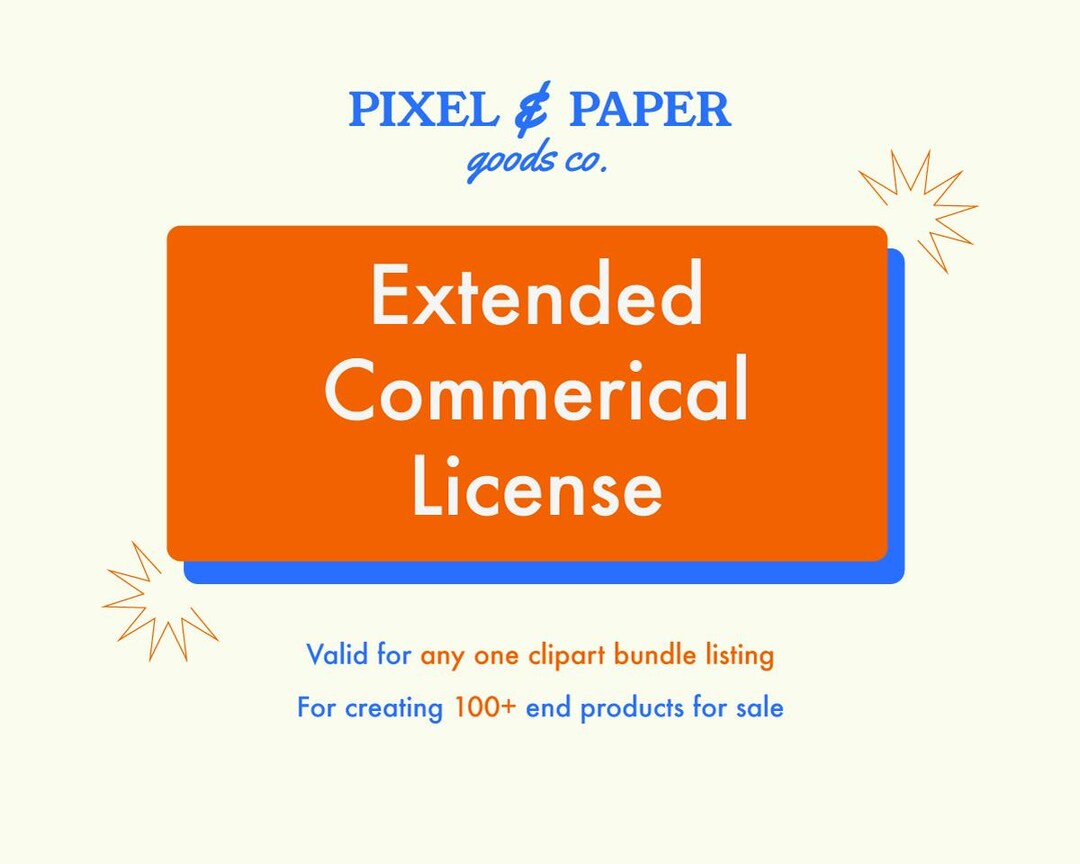 Extended Commercial License for One Clipart Bundle Listing - Etsy